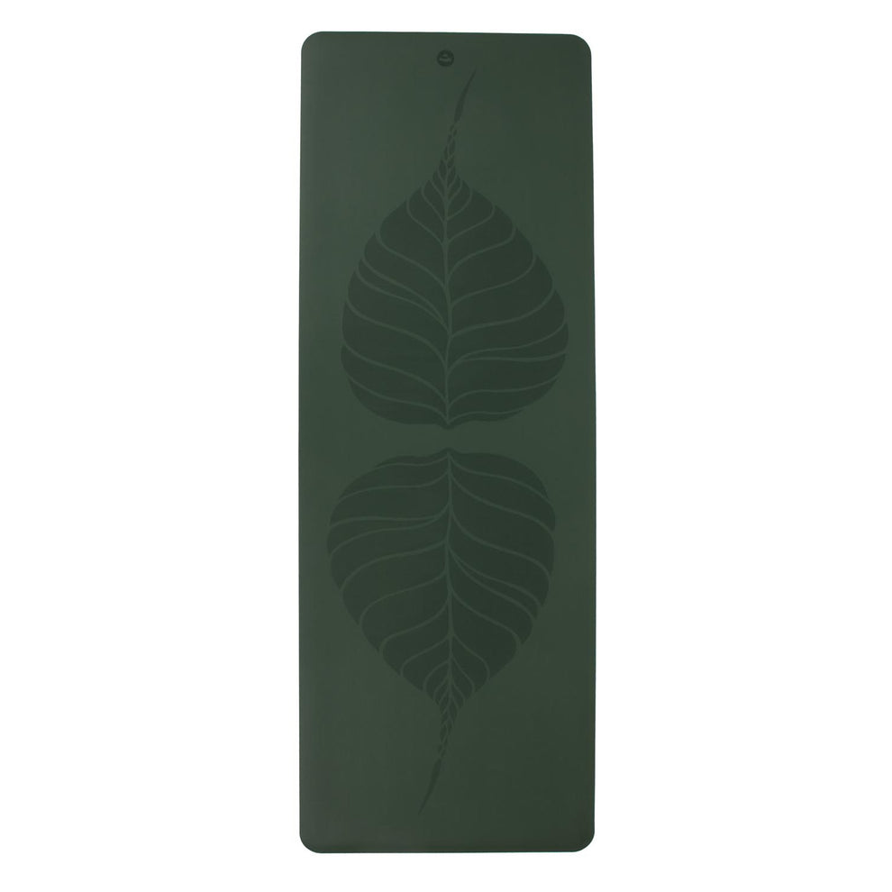 185cm Forest Green PHOENIX Natural Rubber PU Coated Yoga Mat - Leaves ...
